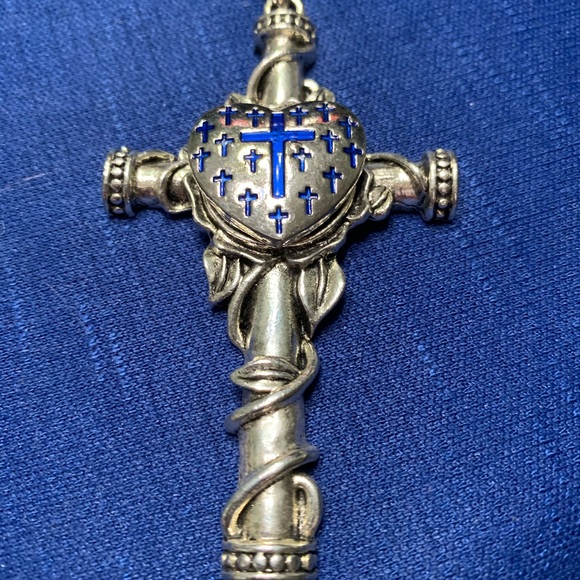 Jewelry | Silver Ornate Large Cross Necklace Snap Jewelry | Poshmark